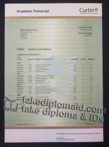 Purchase a phony Curtin University transcript quickly