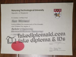 Nanyang Technological University diploma smaple, Buy fake NTU degree