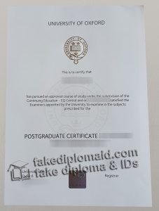 University of Oxford postgraduate certificate free sample