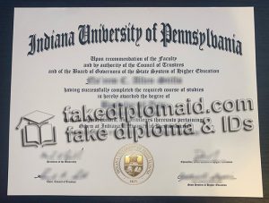 Indiana University of Pennsylvania diploma sample, buy fake IUP diploma