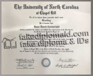 University of North Carolina at Chapel Hill diploma sample
