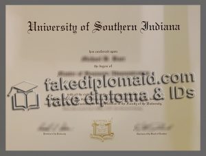 University of Southern Indiana diploma sample, buy fake USI diploma