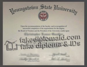 Youngstown State University diploma sample, buy fake YSU diploma online
