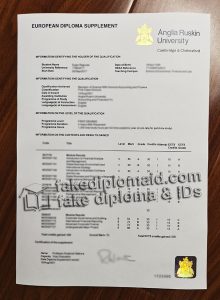 I am interested in Anglia Ruskin University transcript