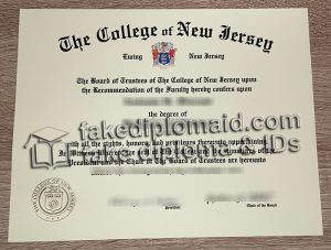The College of New Jersey diploma sample, buy fake TCNJ diploma online
