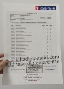 Where can I buy University of Buckingham transcript?