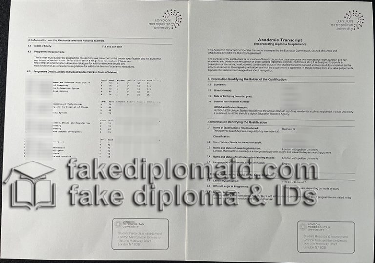 How should I get a London Met academic transcript?