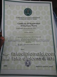 Make a fake CAC cert online, Corporate Affairs Commission cert