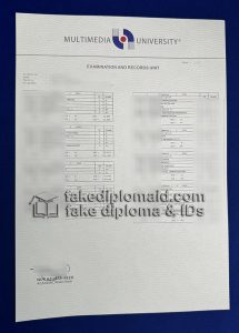 Fake Multimedia University Transcript