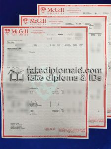 fake McGill University Transcript, Fake Universitas McGill Transcript